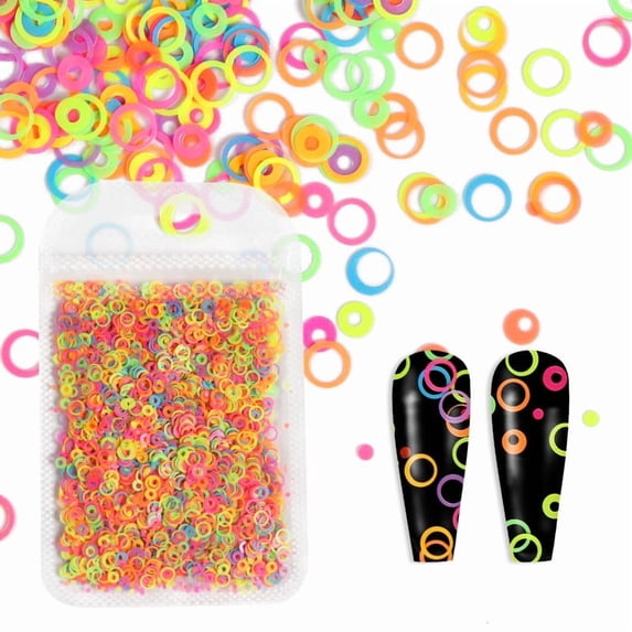 Manicure Tools,Cheap Nail Stuff,Fluorescent Hollow Nail Glitter 4MM ...