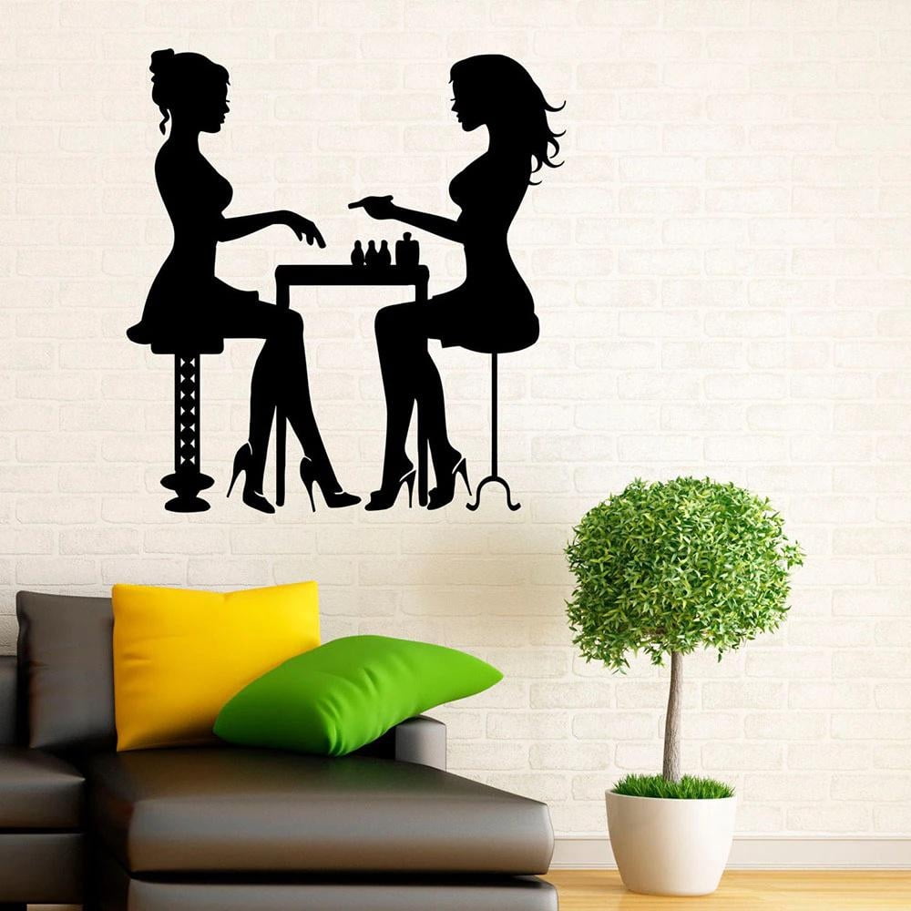 Manicure Wall Decal Girl Hand Nail Spa Beauty Salon Interior Decor Door ...