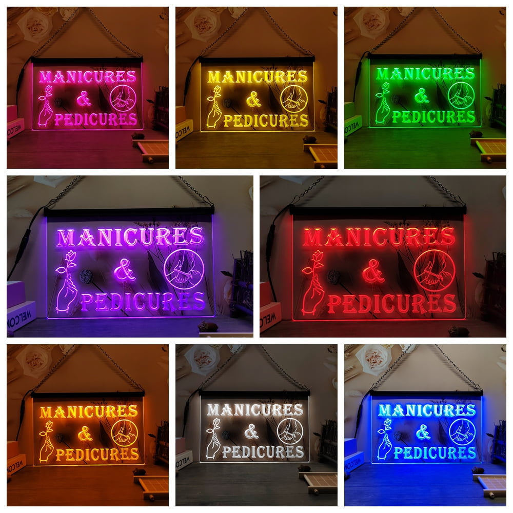 Manicures Pedicures Beauty Salon Vintage LED Neon Sign-Posters ...
