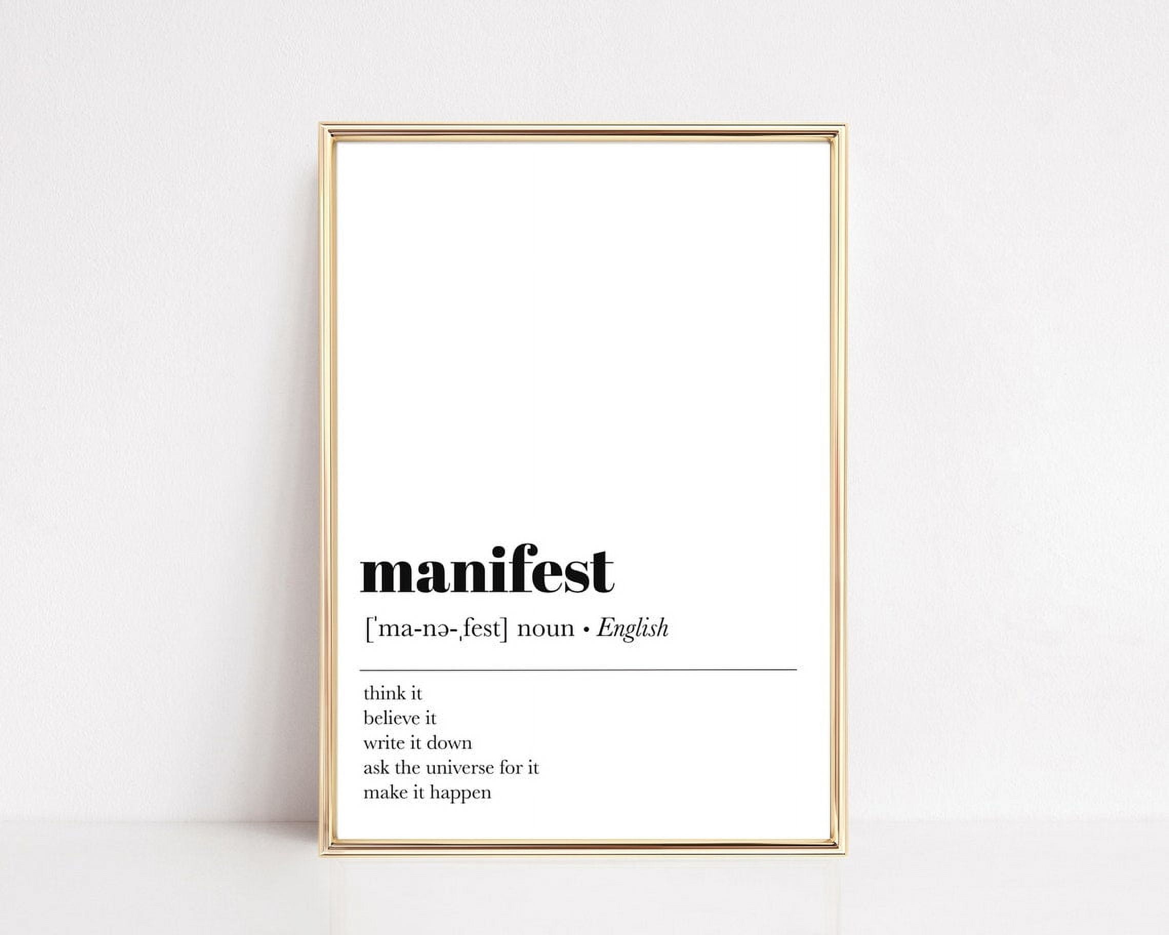 Manifest Definition Print Inspirational Wall Art Happiness Prints ...