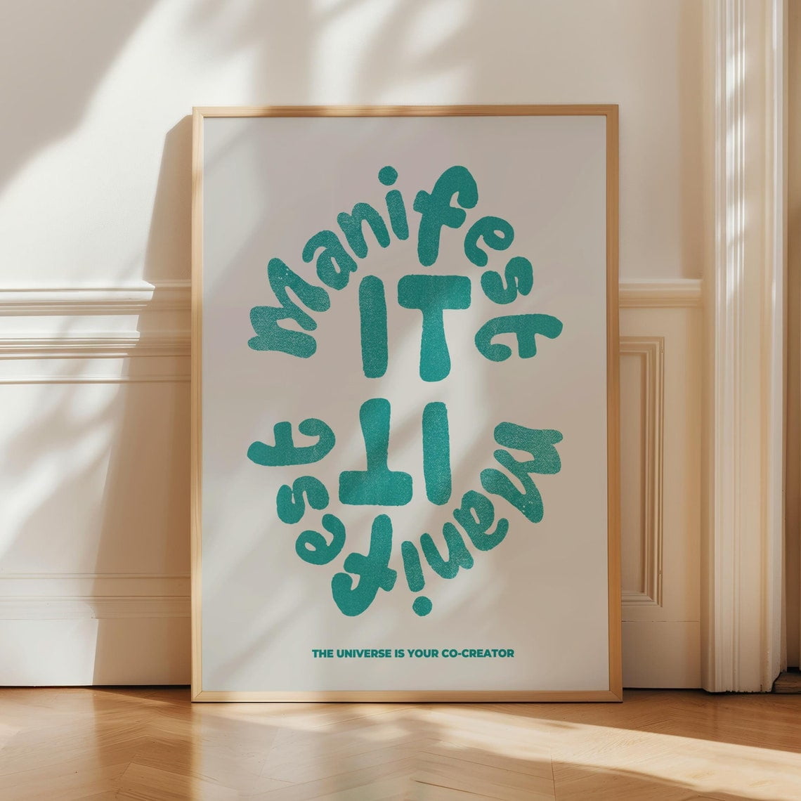 Manifest It Print • Green Quote Manifestation Art • Law Of Attraction ...