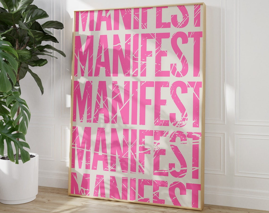 Manifest Print Manifesting Posters, Inspirational Motivational Quote ...