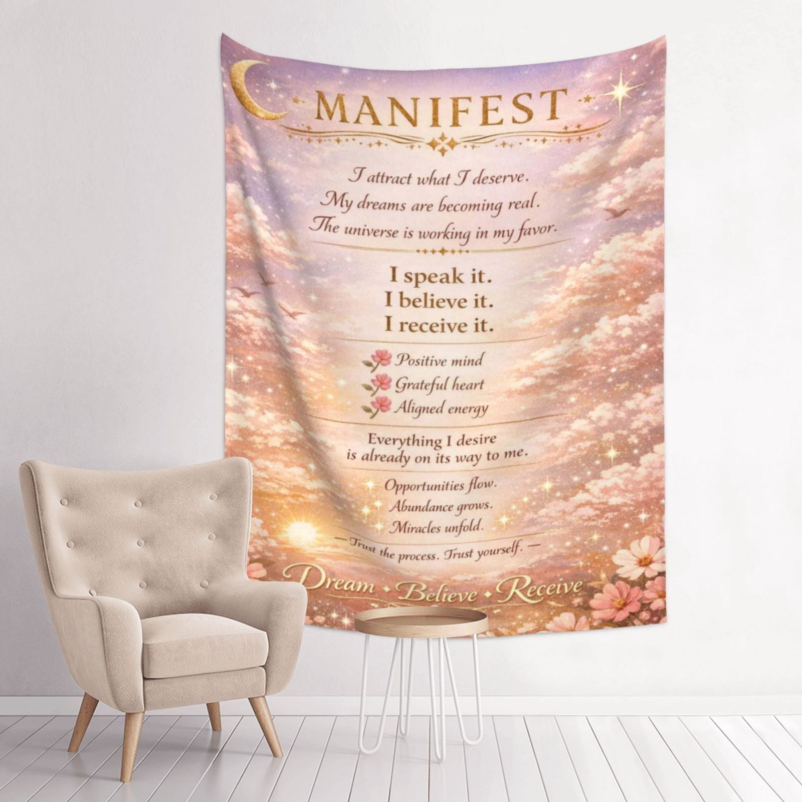 Manifest Trust The Process Trust Yourself Anime Tapestry Indian Wall ...