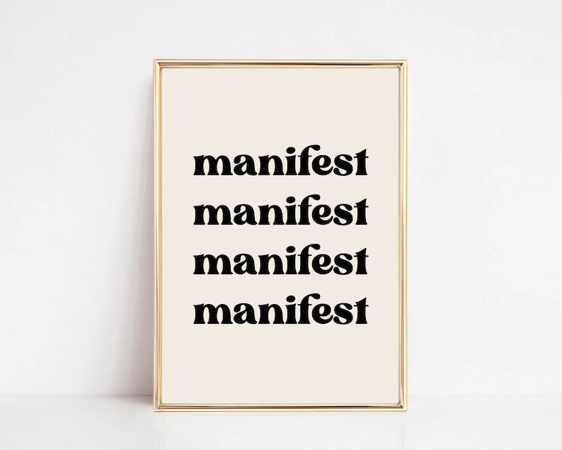Manifest Wall Art | Retro Print | Affirmation Wall Art | Manifest ...