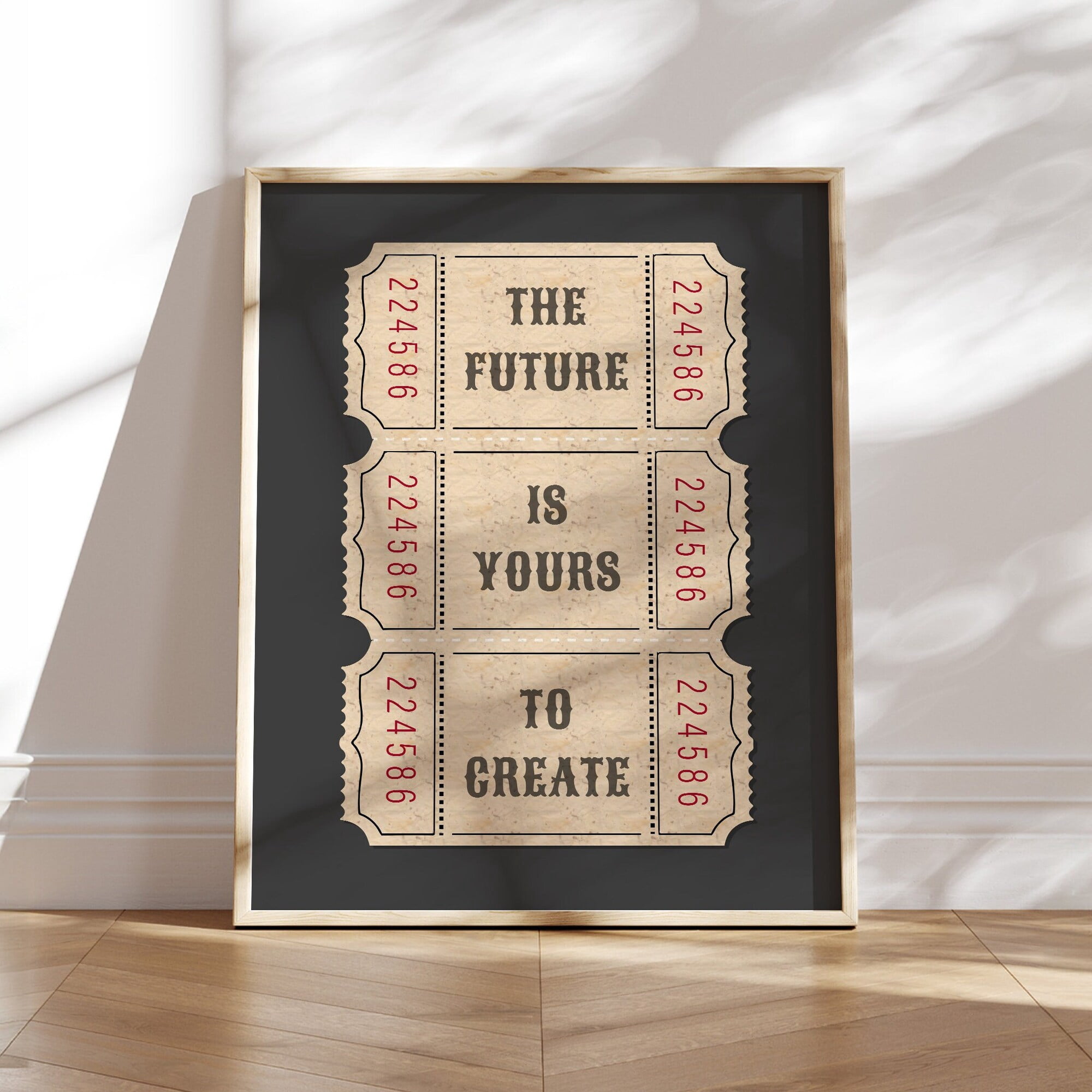 Manifestation Art Print Vintage Ticket Wall Art "The Future Is Yours ...