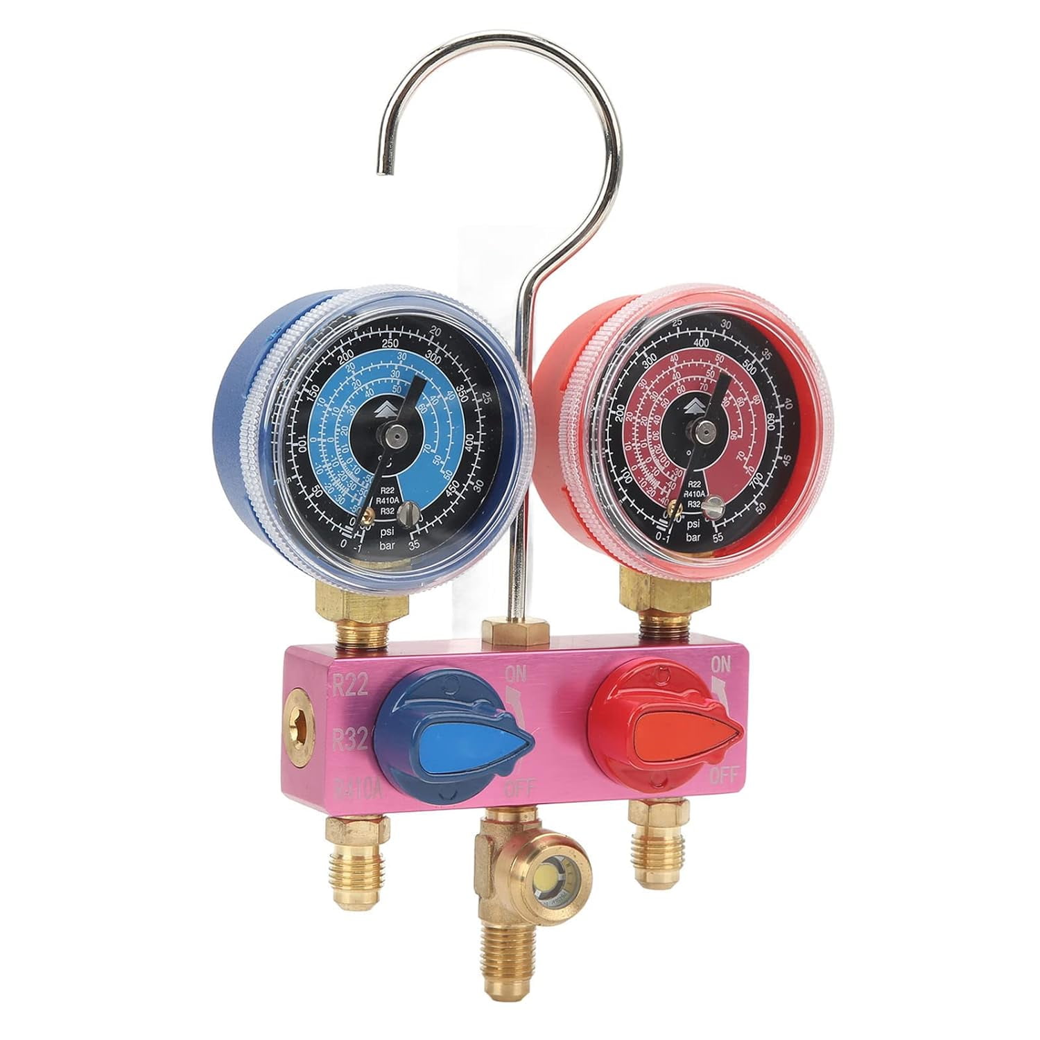 Manifold Gau, Mini Fluoride Refrirant Pressure Gau for R22, R32, R410A ...