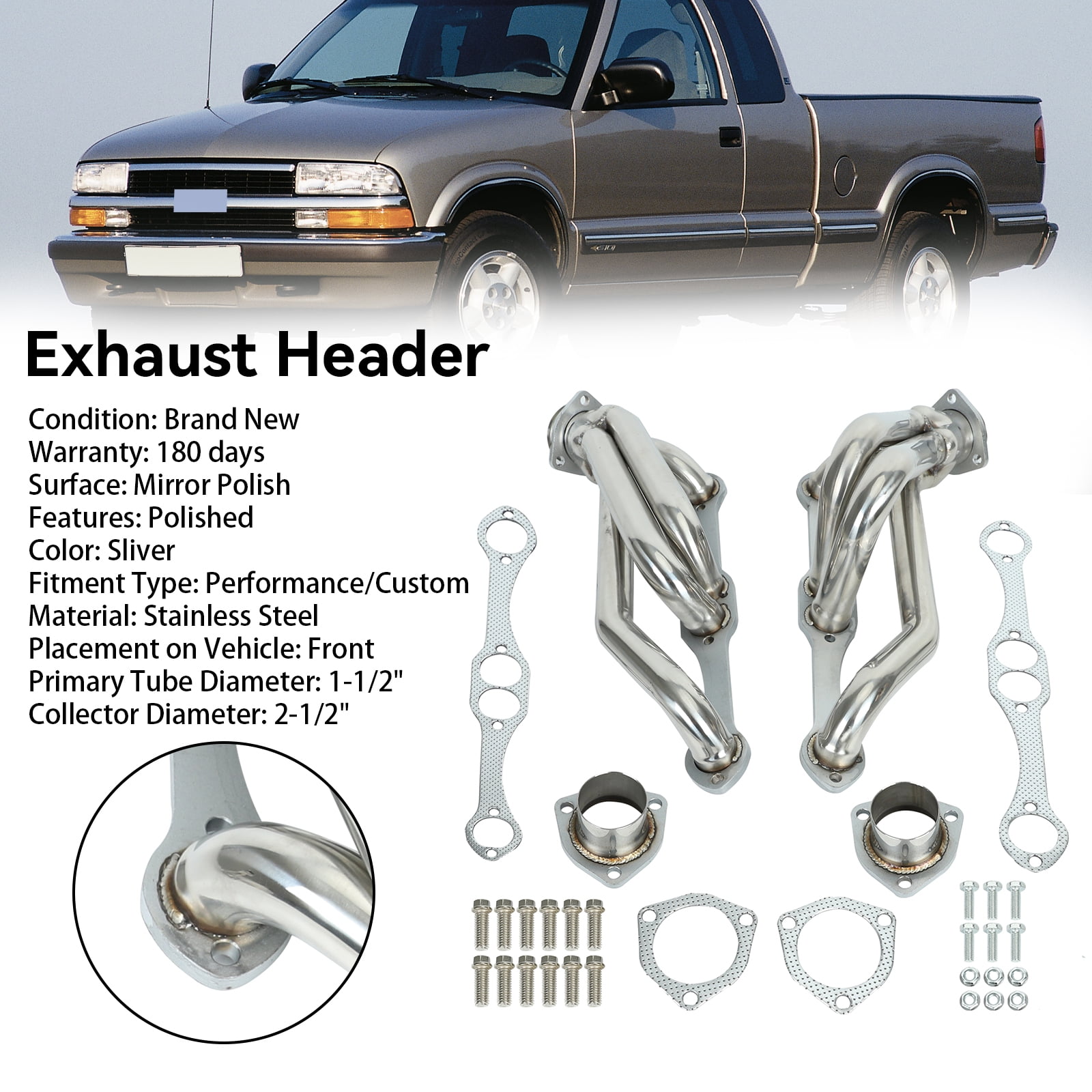 Manifold Headers Fit for Chevy Blazer S10 S15 V8 Fit for GMC Engine ...