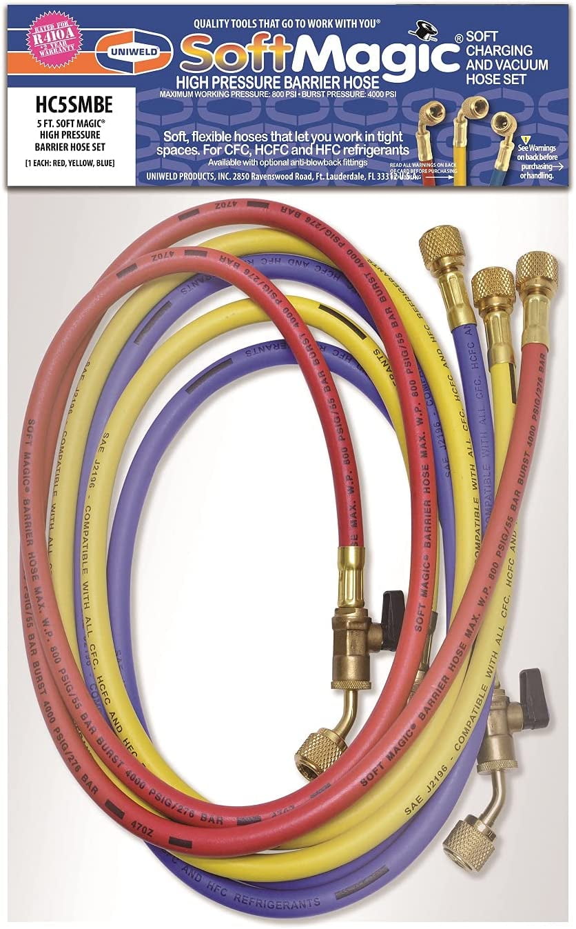 Manifold Hoses 60in With Valve Ball Uniweld Fcf/Hcfc/Hfc/R410 Hc5smbe ...