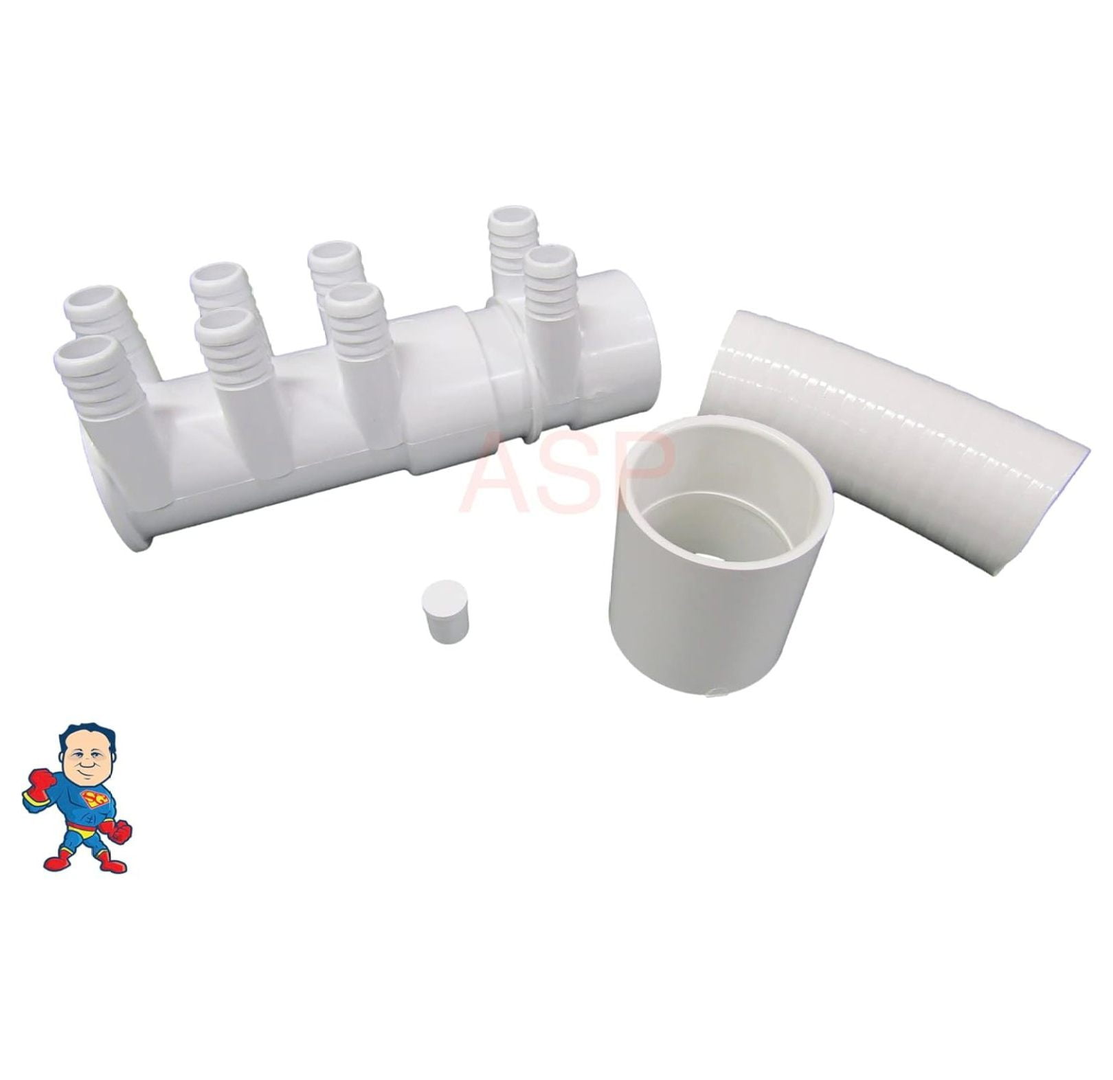 Manifold Hot Tub Spa 2" spg x Dead End x (8) 3/4" Coupler Base Kit ...