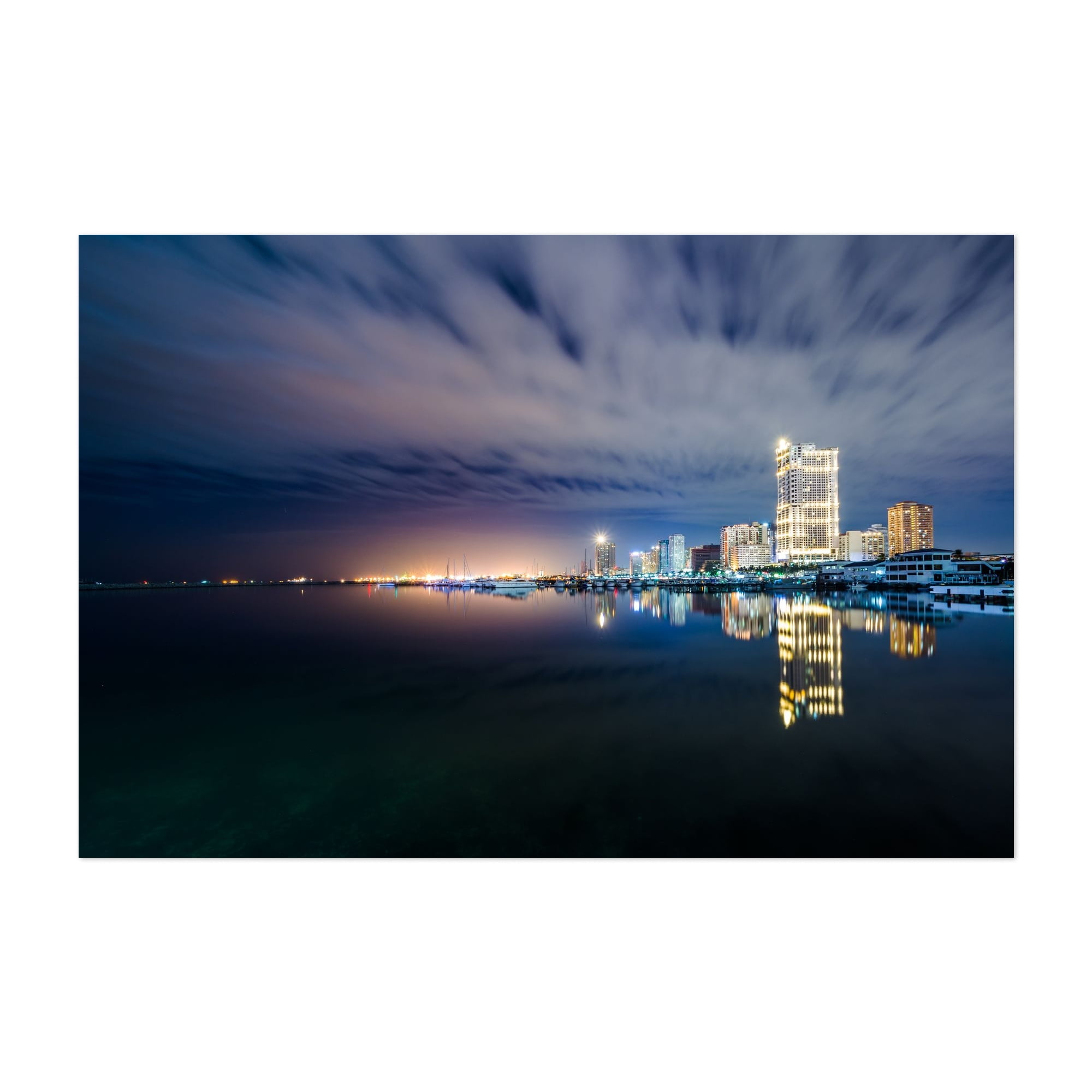 Manila Bay Reflections - Manila Philippines Photography City Skyline Night Sky Harbor Water ...