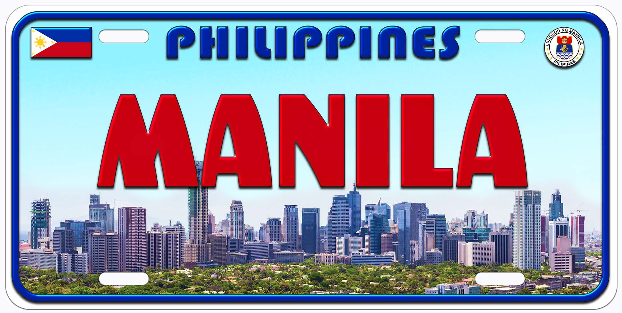 Manila City 03 Philippines Novelty Car License Plate - Walmart.com