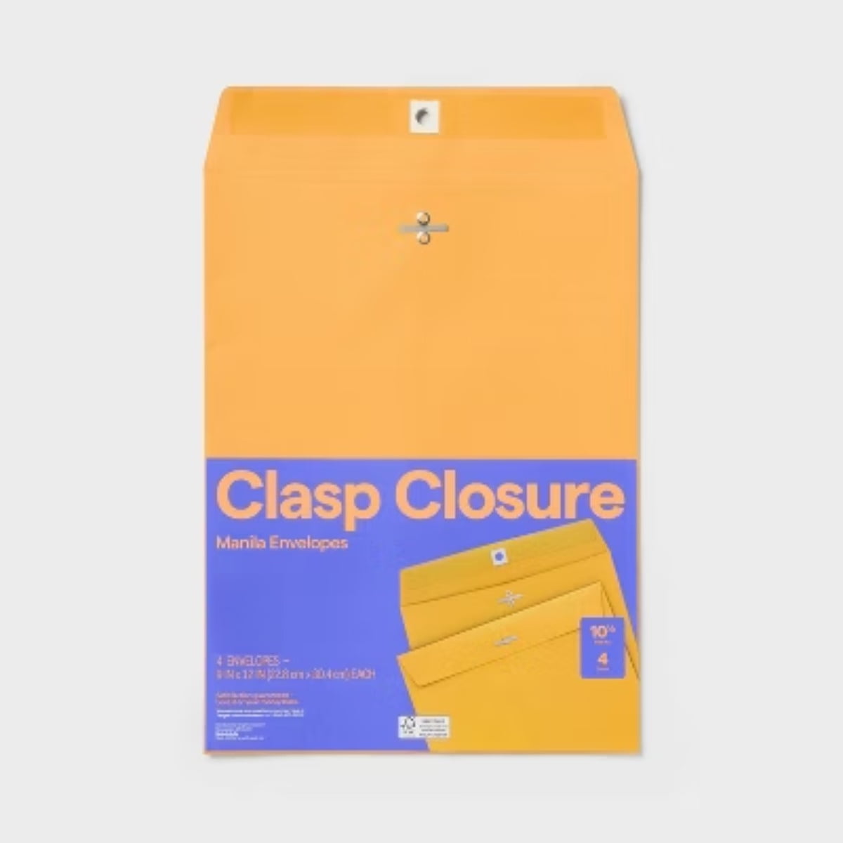 Manila Clasp Envelopes 9"x12" - 4 Pack Beige Paper Large Mailing ...