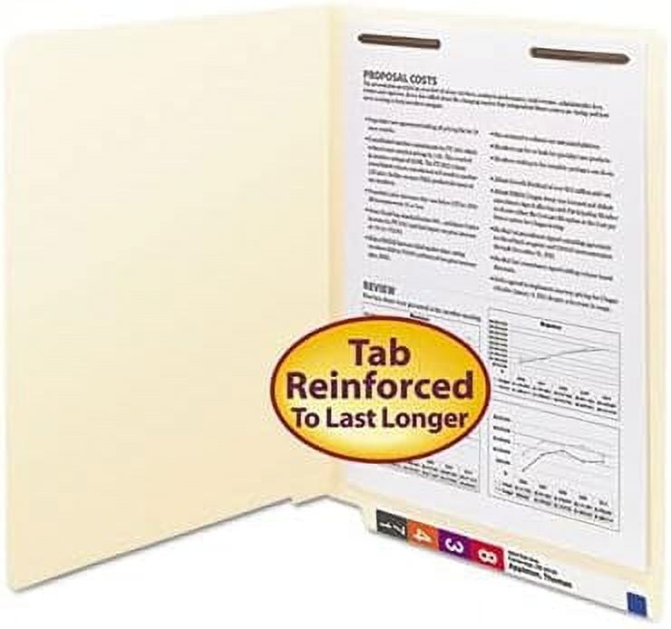 Manila End Tab -Fastener Folders with Reinforced Tabs - Walmart.com