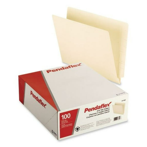 Pendaflex Manila End Tab Folders, 9.5" Front, Single-Ply Straight Tabs ...