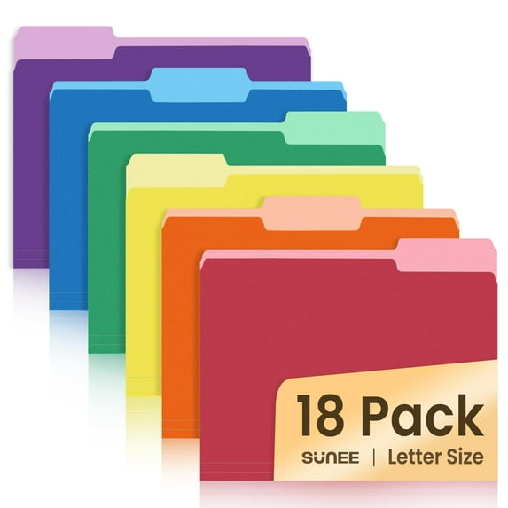 Manila File Folders 18 Pack, Letter Size 8.5 x 11 Inches, Assorted ...