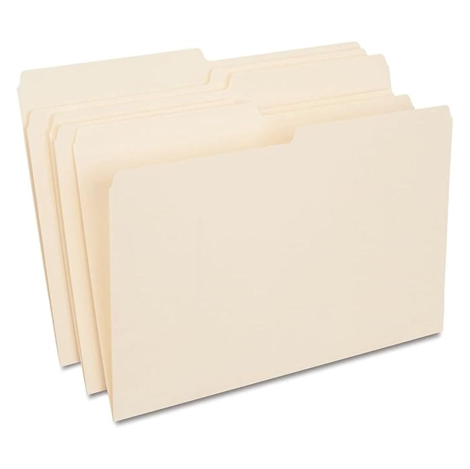 Manila File Folders Legal Size - 2 Tab Assorted - Durable Paper Stock ...