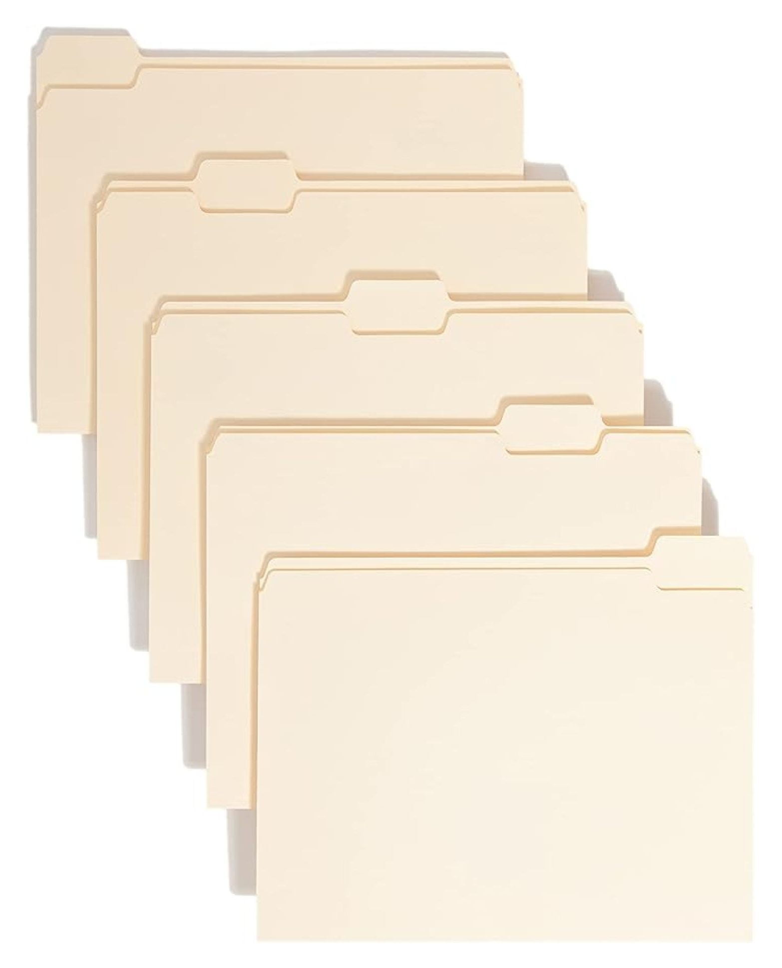 Manila File Folders, Letter Size 1/5 Cut Tab - 100 Pack - Walmart.com