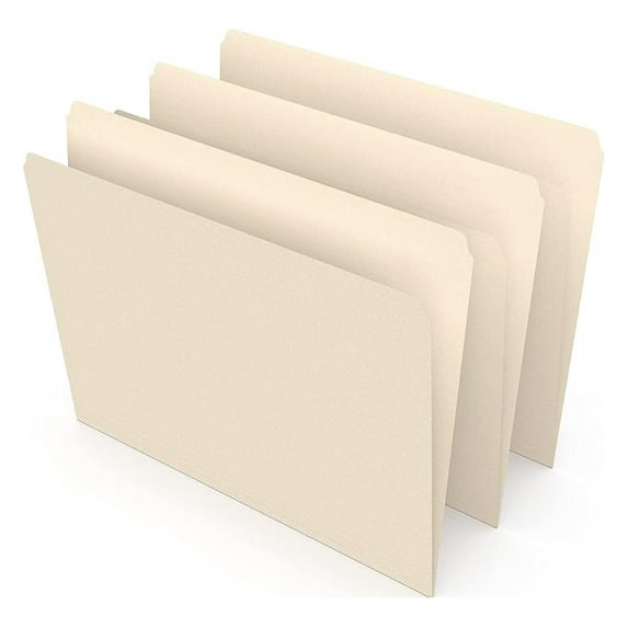 Manila File Folders Letter Size, 100 Pack - Single Tab, 0.75" Expansion ...