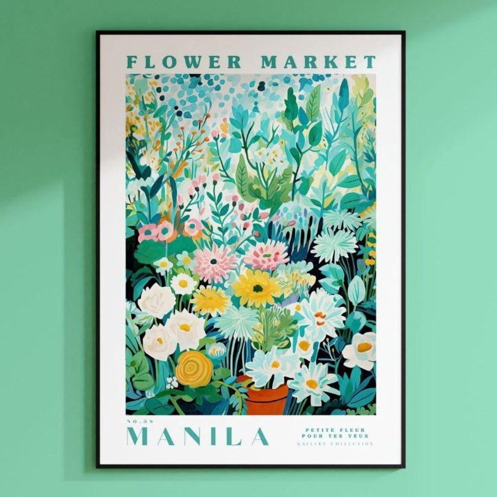 Manila Flower Market Poster, Philippines Travel Art, Floral Print, Gift ...