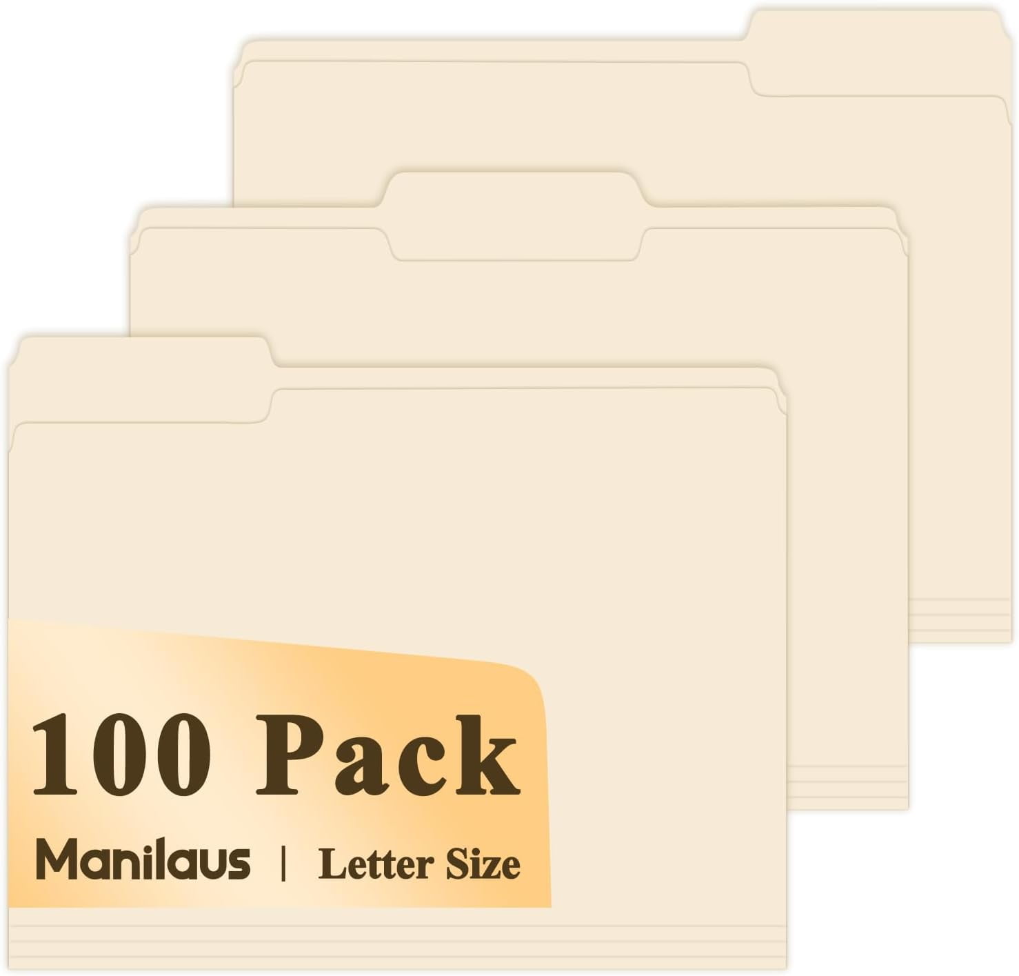Manila Folders 8.5 x 11 | 1/3 Cut File Folders Letter Size | Manilla ...