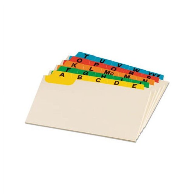 Manila Index Card Guides with Laminated Tabs 1/5-Cut Top Tab, A to Z, 4 ...