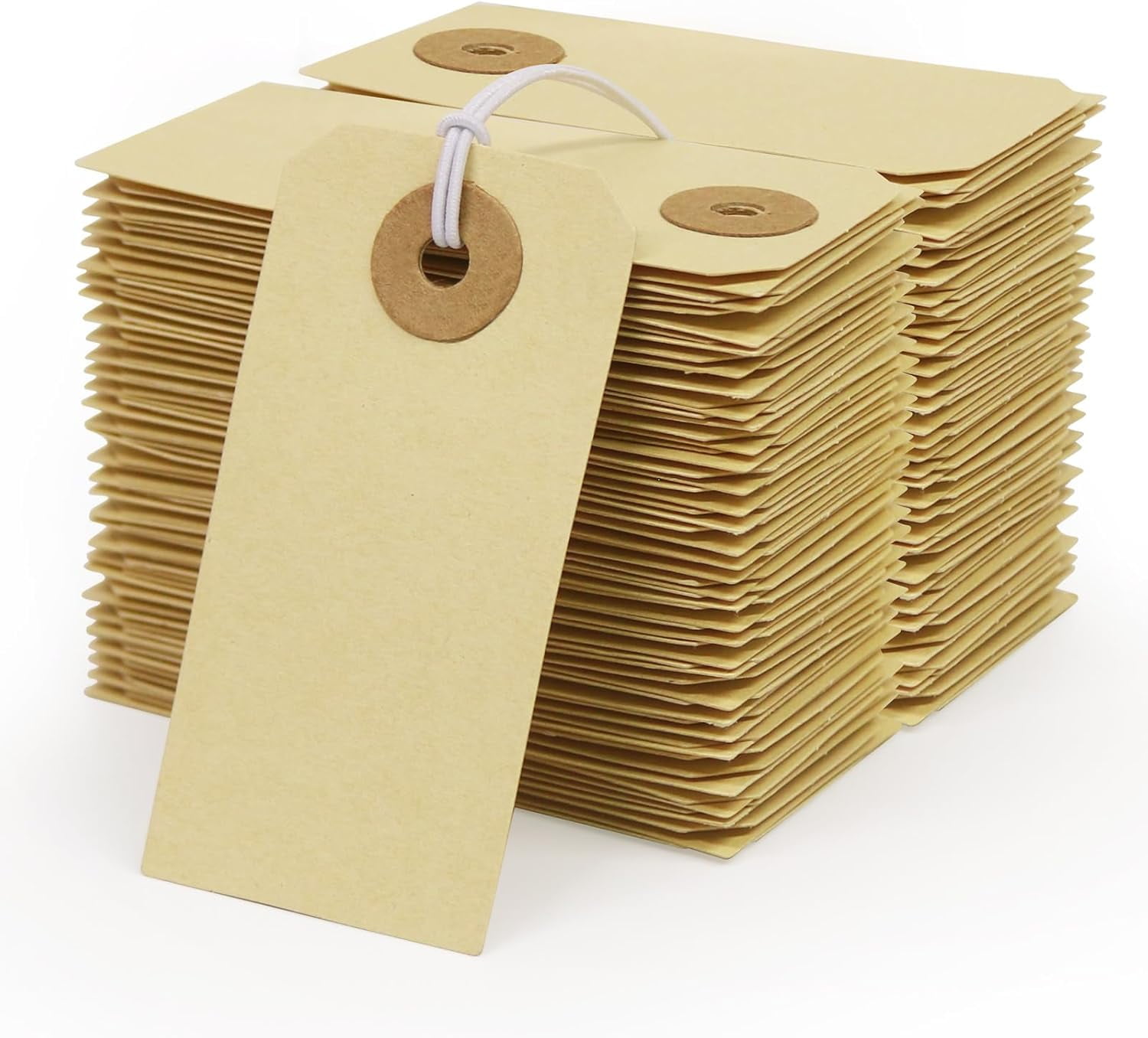 Manila Paper Tags with Elastic String - 200 Pcs Small Hang Price Tags ...