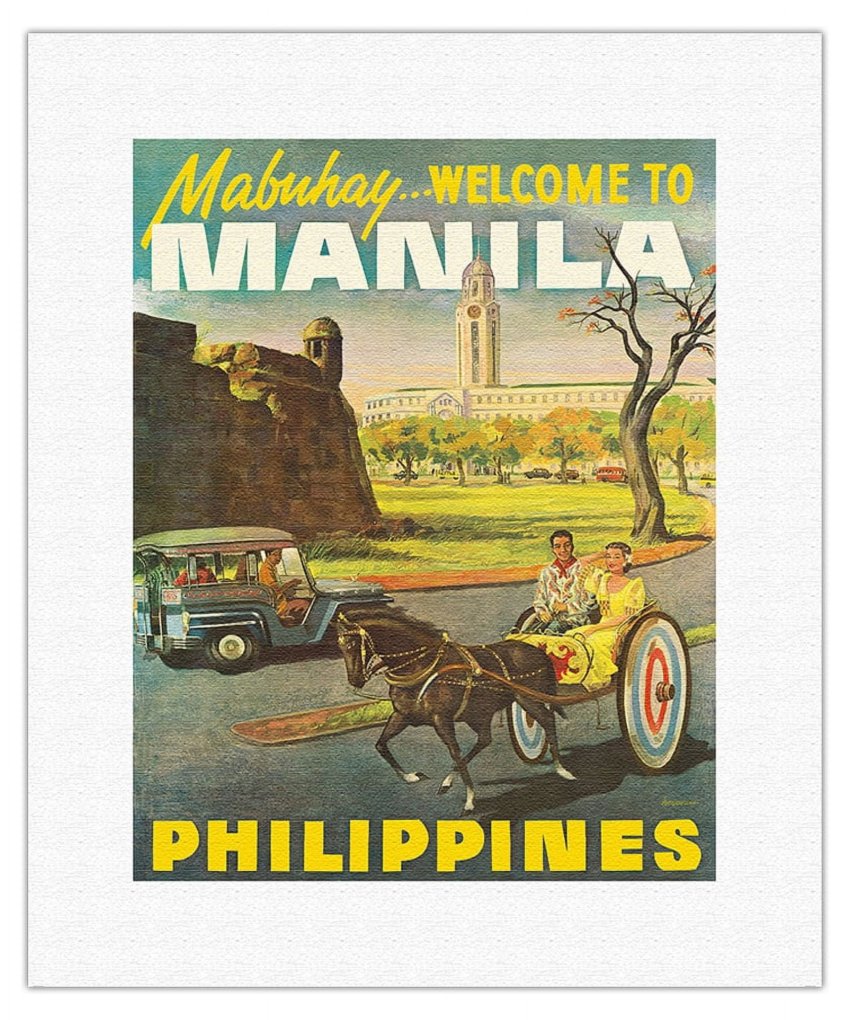 Manila Philippines - Mabuhay (Welcome) - Vintage Travel Poster c.1950s ...