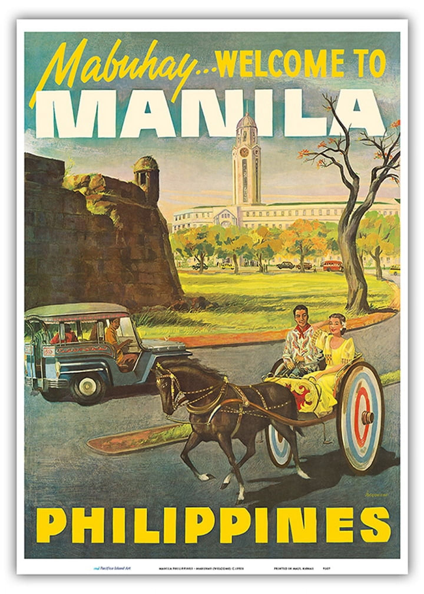 Manila Philippines - Mabuhay (Welcome) - Vintage Travel Poster c.1950s ...