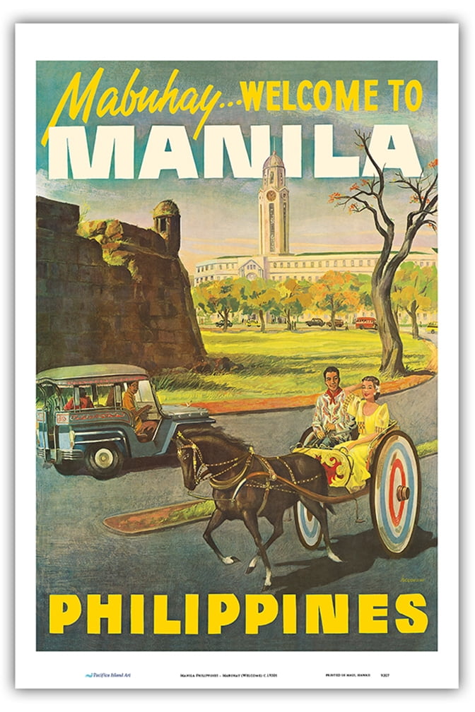 Manila Philippines - Mabuhay (Welcome) - Vintage Travel Poster c.1950s ...
