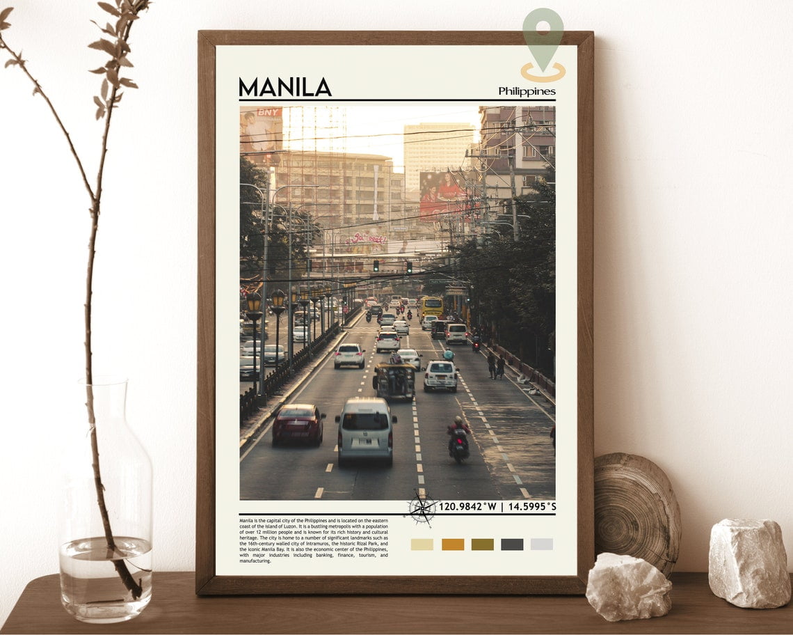 Manila Print, Vintage Poster, Manila Wall Art, Manila Poster, Manila ...