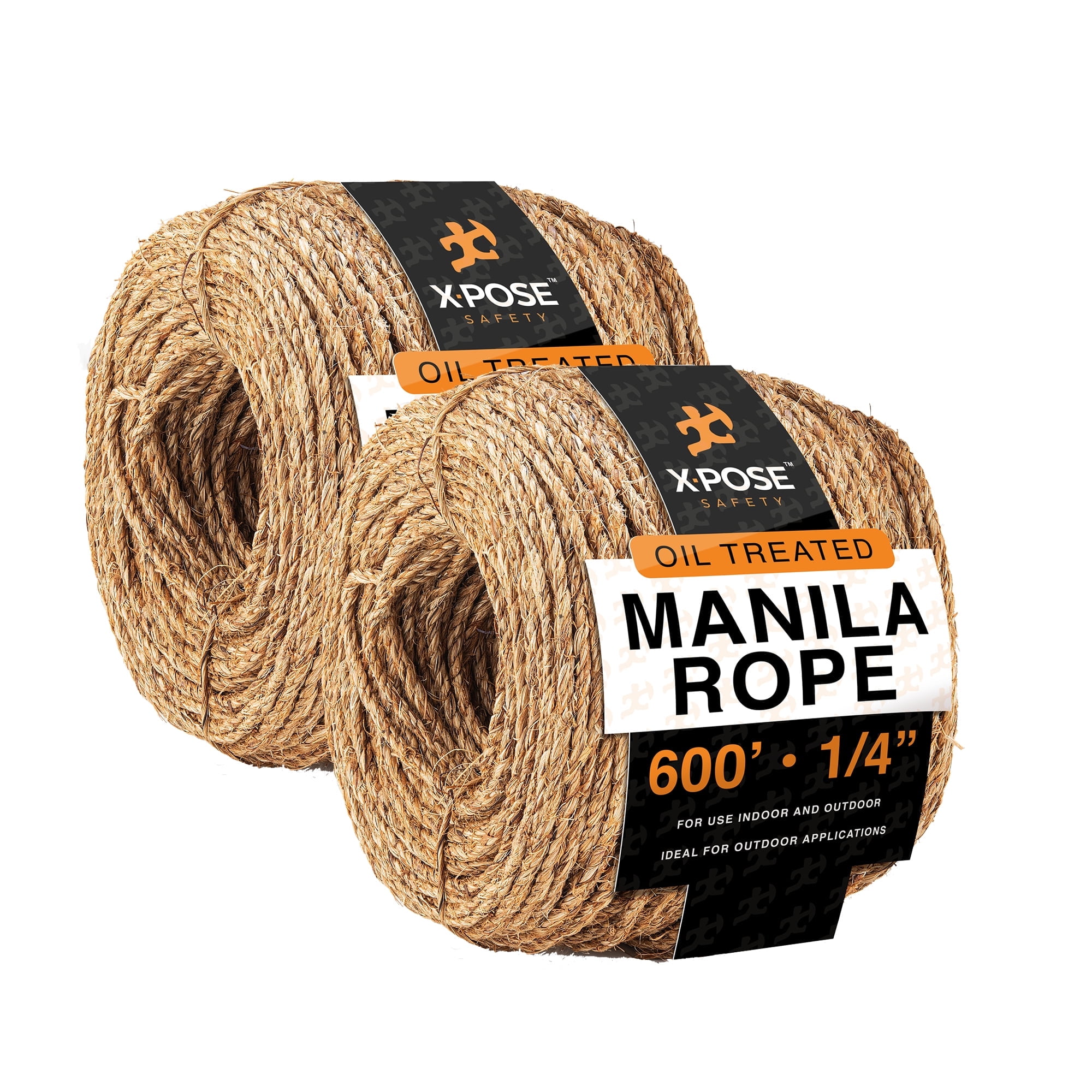 Manila Rope - 1/4 Inch Rope 600' - 3 Strand Cordage Twisted Braided ...
