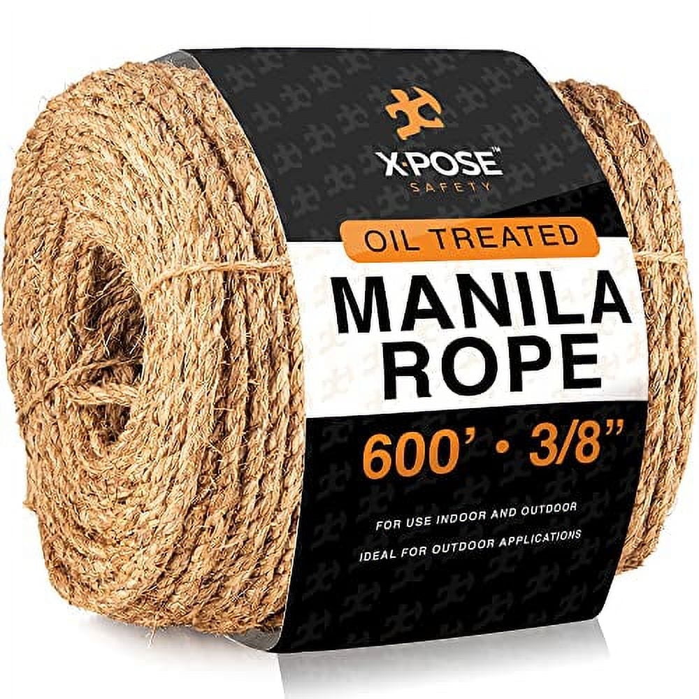 Manila Rope - 3 Strand Cordage Twisted Braided Rope - Thick Natural ...