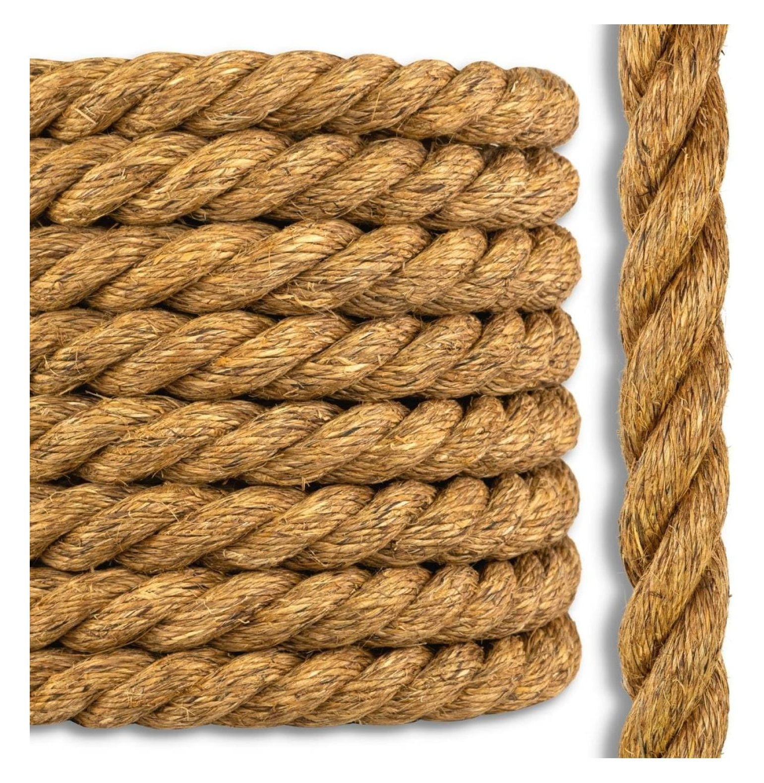 Manila Rope | Natural Fiber | 3 Strand Twisted | Indoor or Outdoor ...