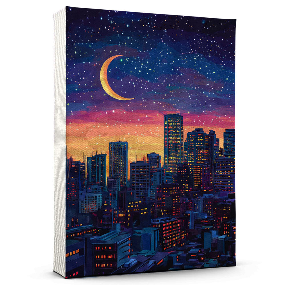 Manila Travel Canvas Art Print, Philippines Wall Canvas Starry Night ...