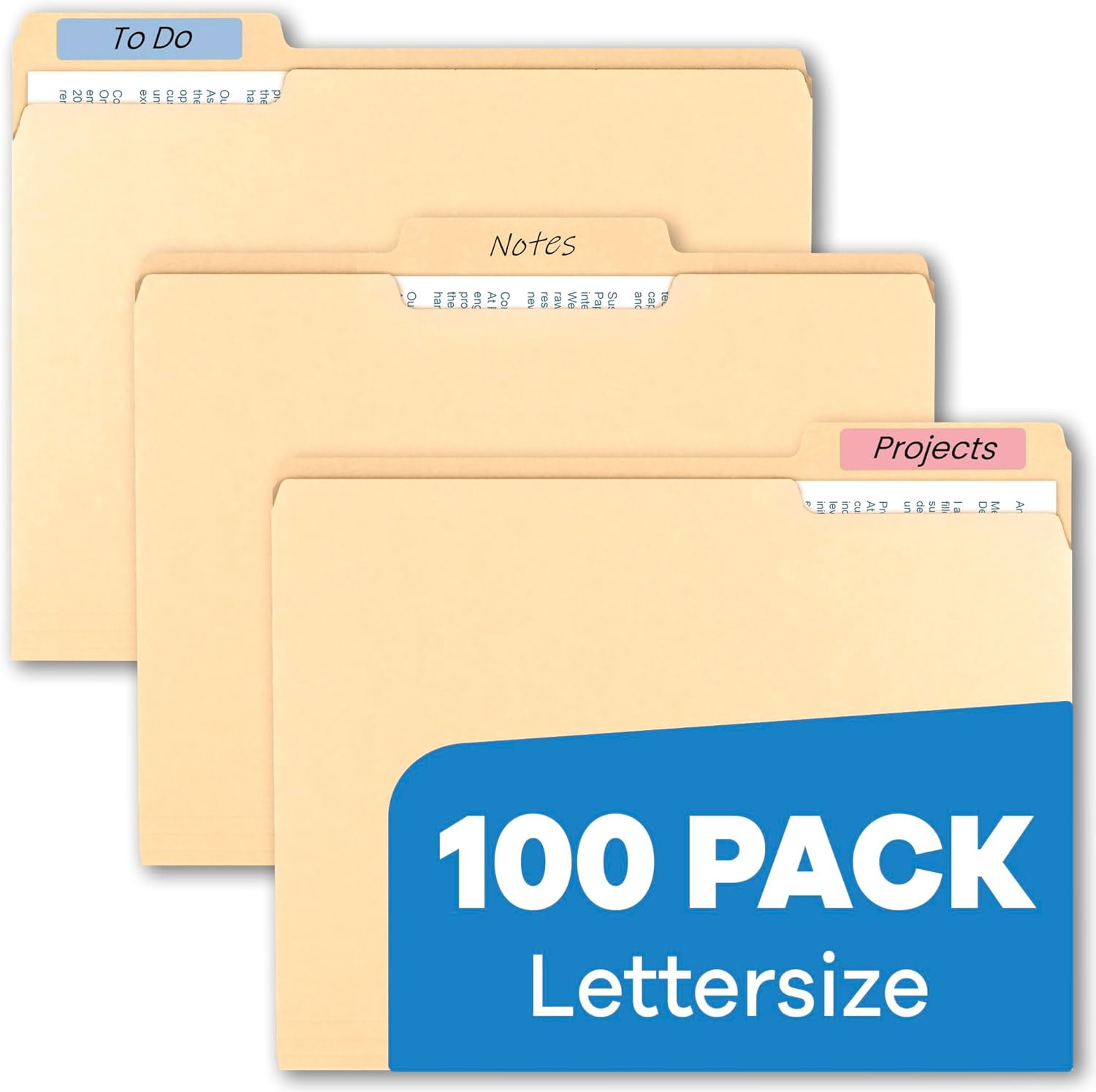 Manilla Folders 8.5 x 11 (100 Pack) File Folders - Perfect for Easy ...