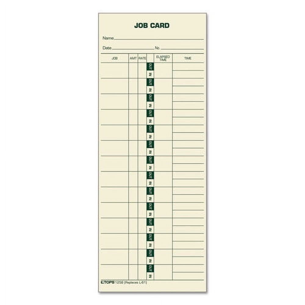 "Manilla Job Cards, Replacement For 15-800622/l-61, One Side, 3.5 X 9 ...