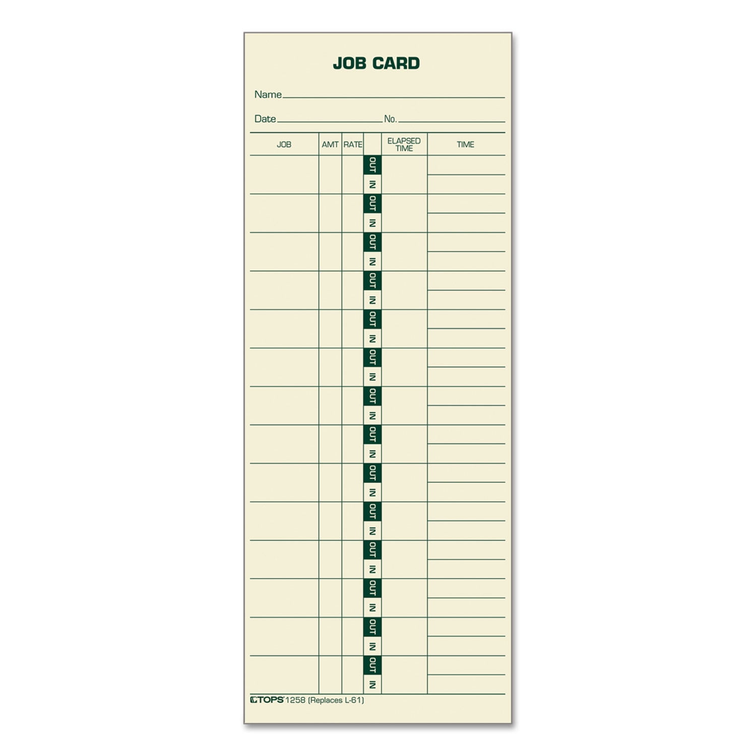 Manilla Job Cards, Replacement For 15-800622/l-61, One Side, 3.5 X 9 ...