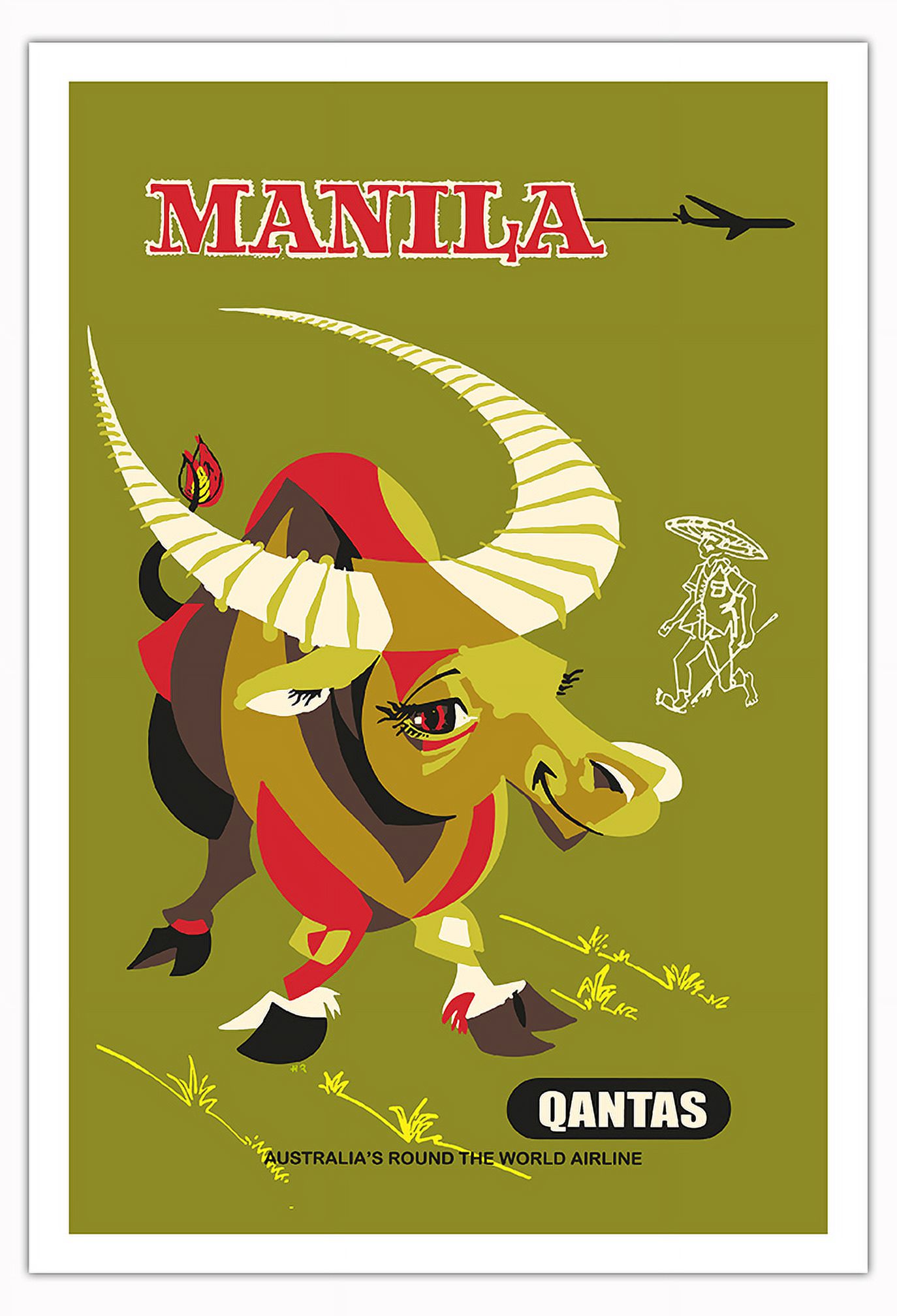 Manilla Philippines - Quantas Air Lines - Vintage Airline Travel Poster ...