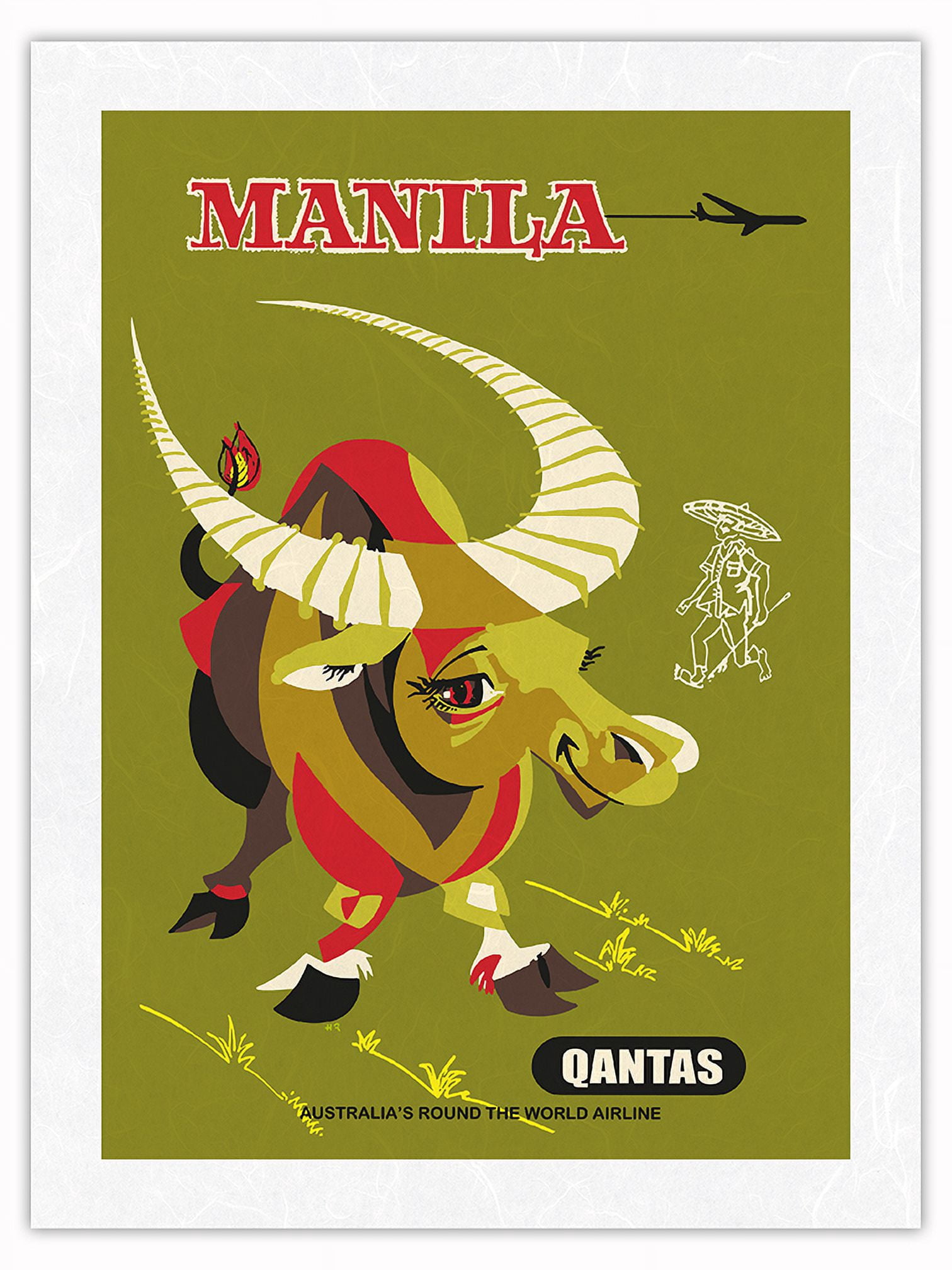 Manilla Philippines - Quantas Air Lines - Vintage Airline Travel Poster ...