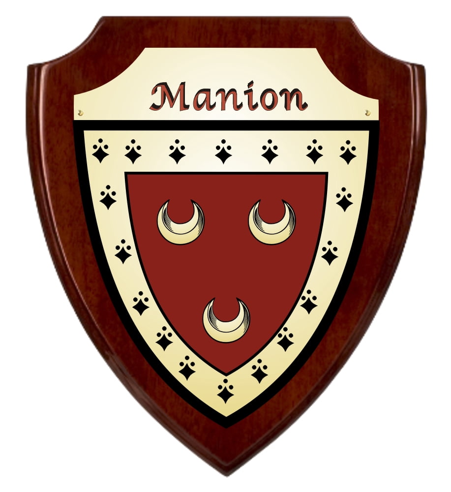 Manion Irish Coat of Arms Shield Plaque - Rosewood Finish - Walmart.com