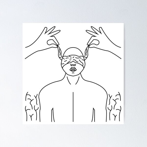 Manipulated Senses With Distorted Features And Guiding Hands Poster ...