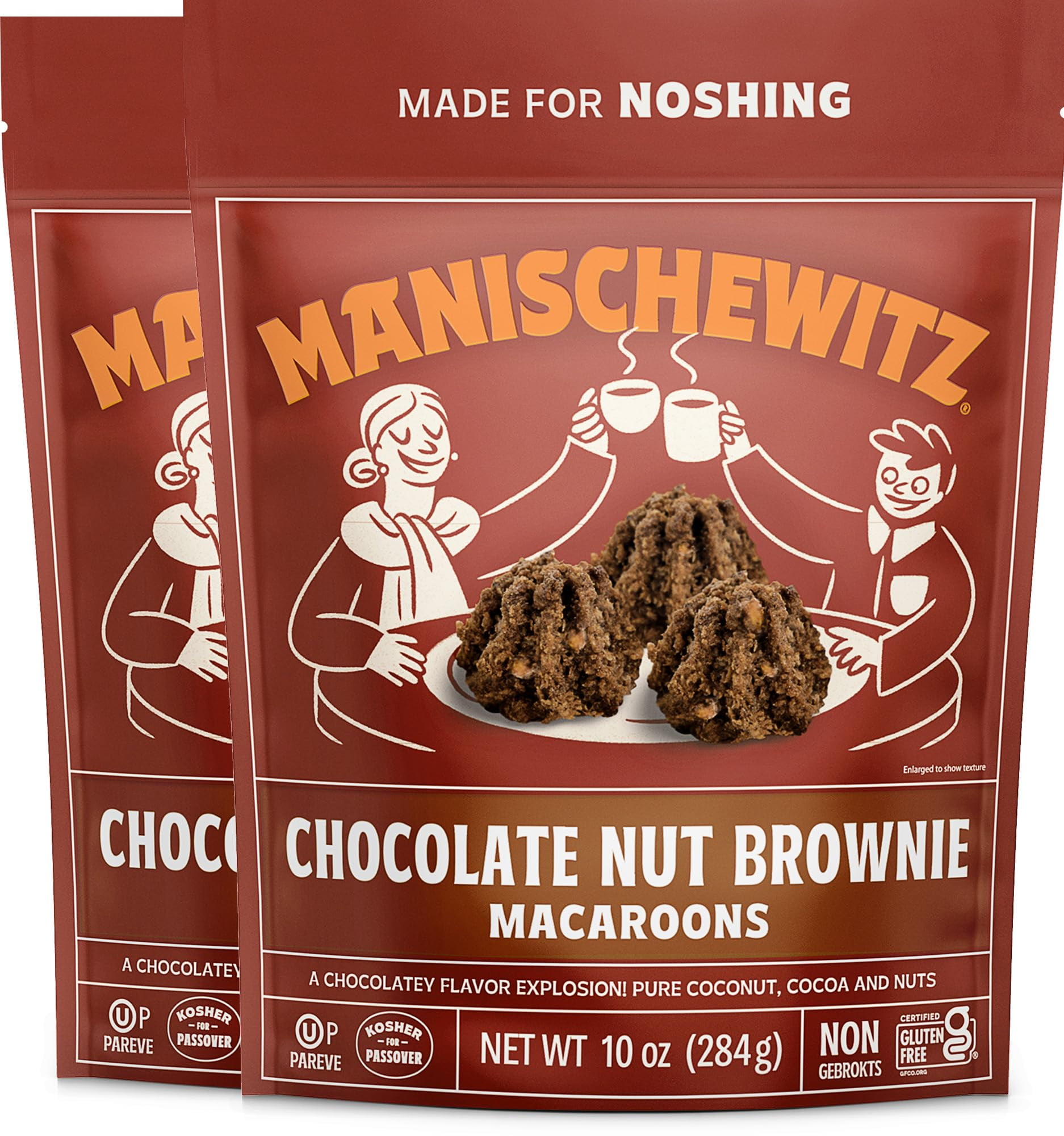 Manischewitz Gluten-Free Chocolate Nut Brownie Macaroons, 10oz (2 Pack ...