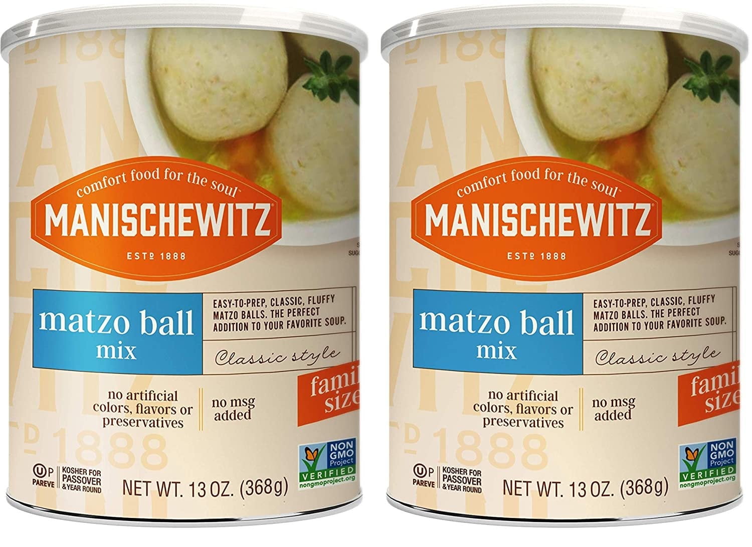 Manischewitz Kosher Matzo Ball Mix 13oz 2 Pack Family Size Savory ...