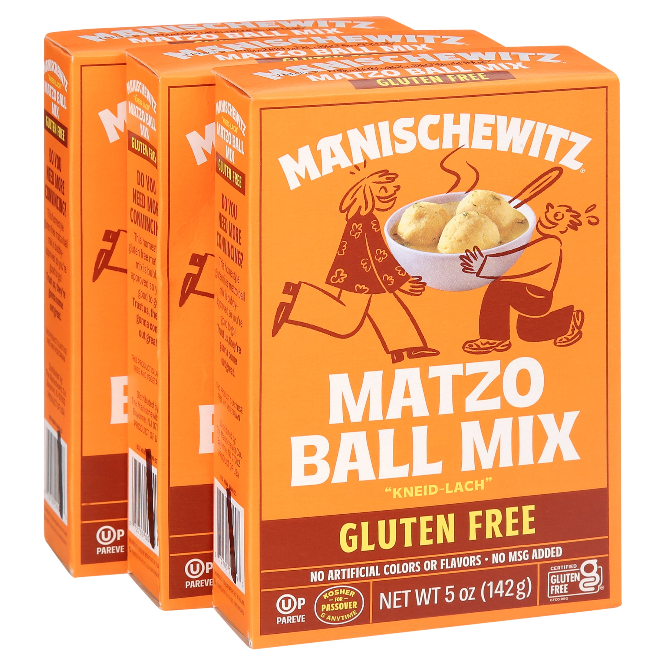 Manischewitz Groceries: Gluten Free & Kosher Matzo Ball Mix, 5 Ounce Pack of 3, Easy to Prepare ...