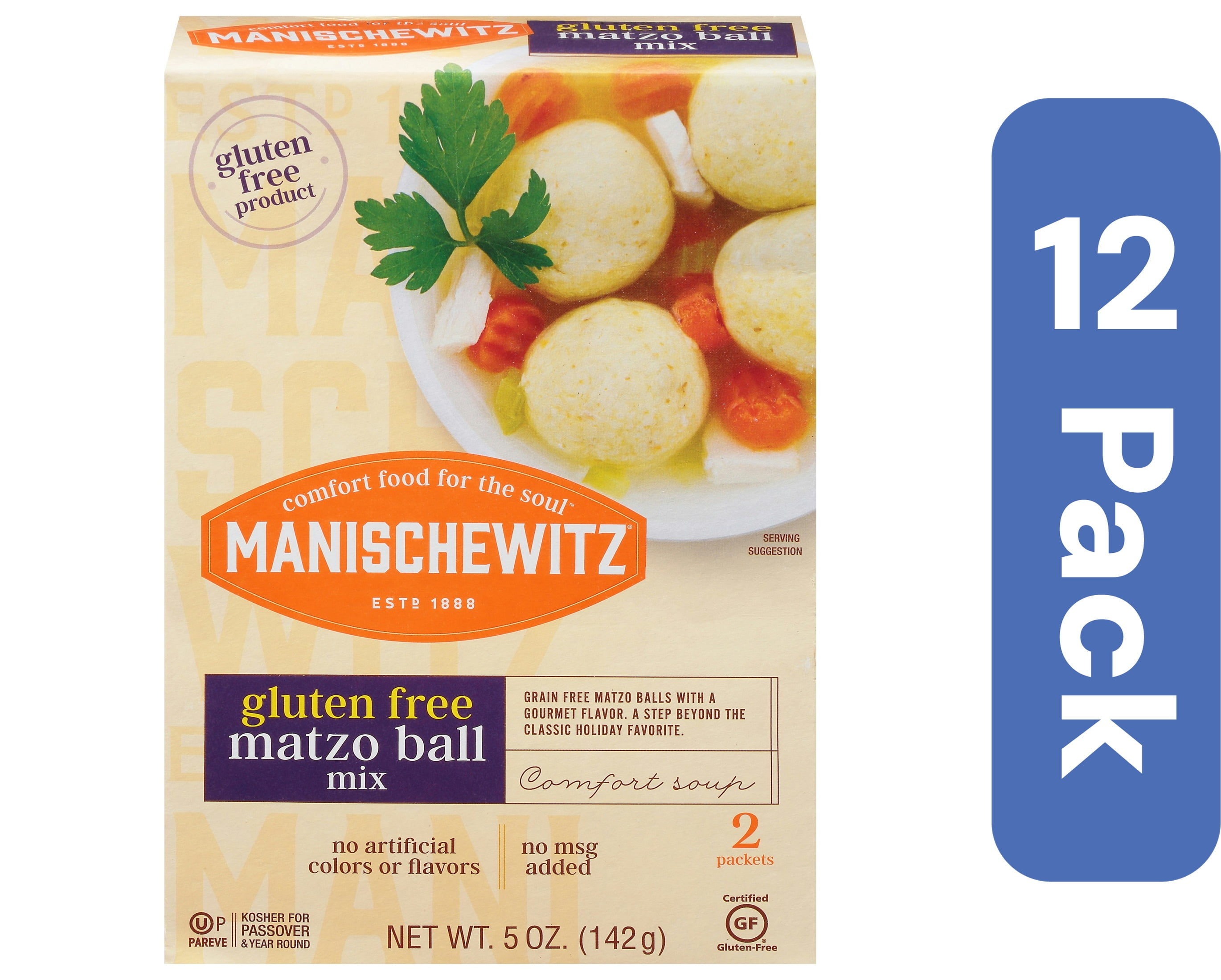 Manischewitz Gluten Free Matzo Ball Mix 5 oz (Pack of 12) - Walmart.com