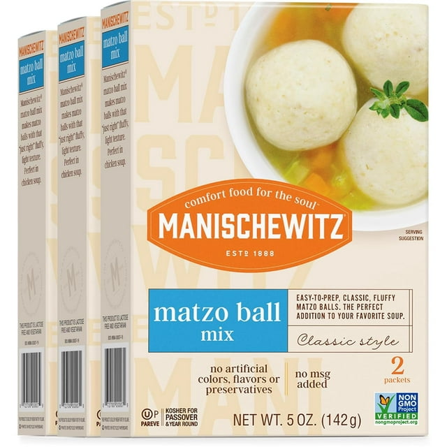 Manischewitz Matzo Ball Mix, 5 Oz. 3 Pack Easy Prep Kosher for Passover ...