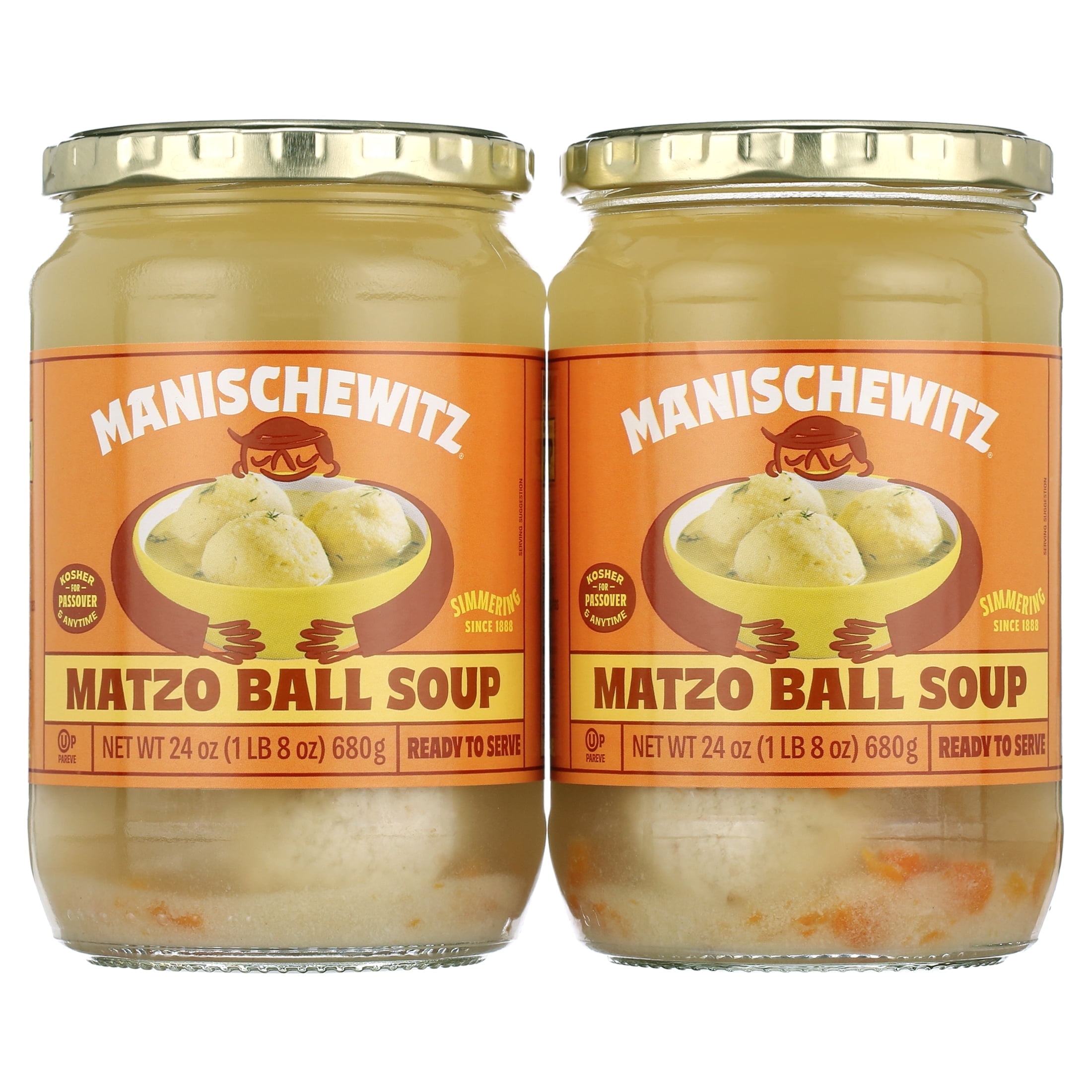 Manischewitz Kosher Matzo Ball Soup for Passover, 24 Oz Jar (Pack of 2 ...