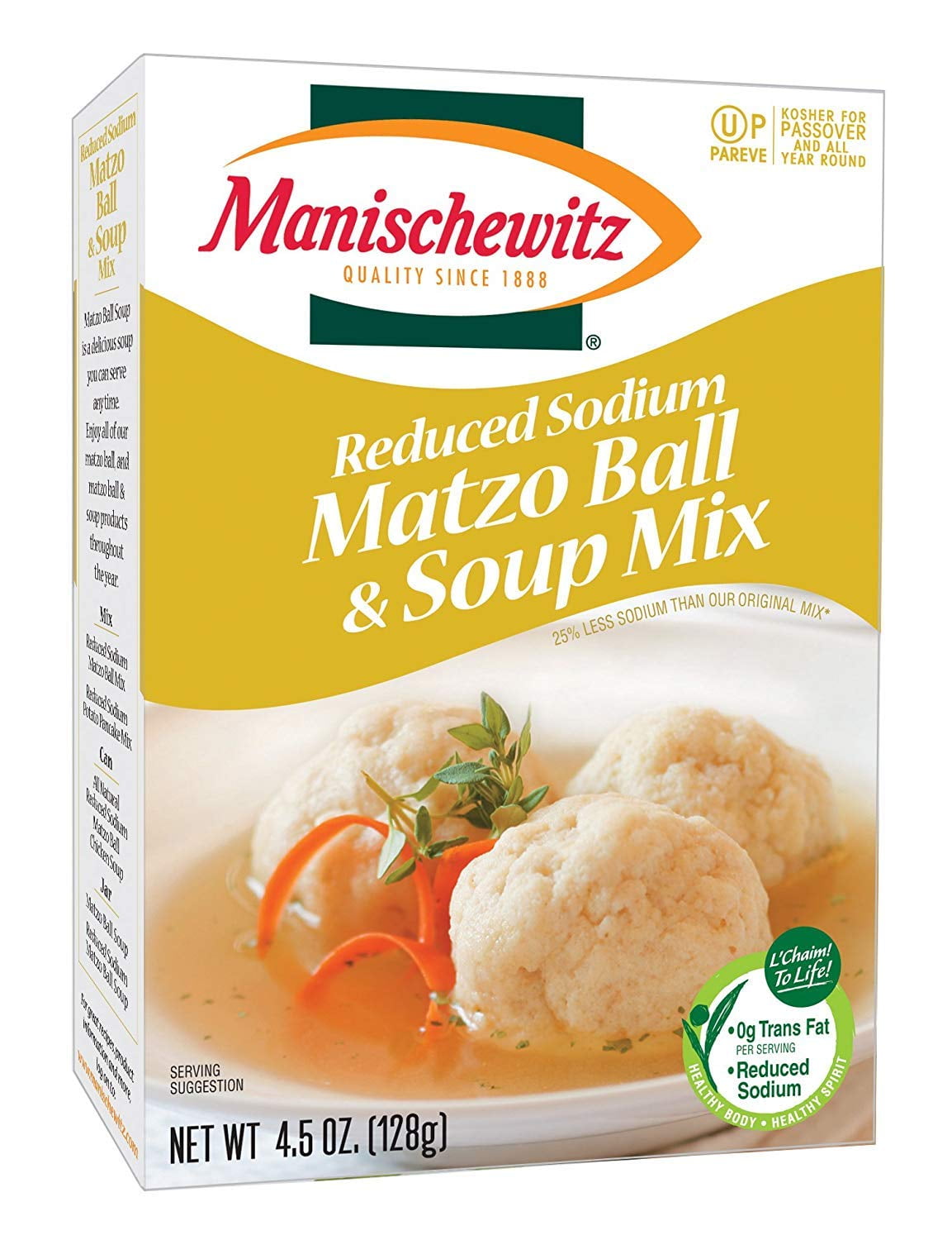Manischewitz Matzo Ball Soup Mix, Low-Salt 4.5 oz. (Pack of 12 ...