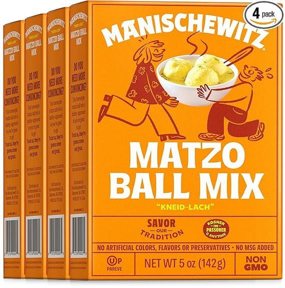 Manischewitz Matzo Ball and Soup Mix, 4.5oz (4 Pack) | Easy Prep ...
