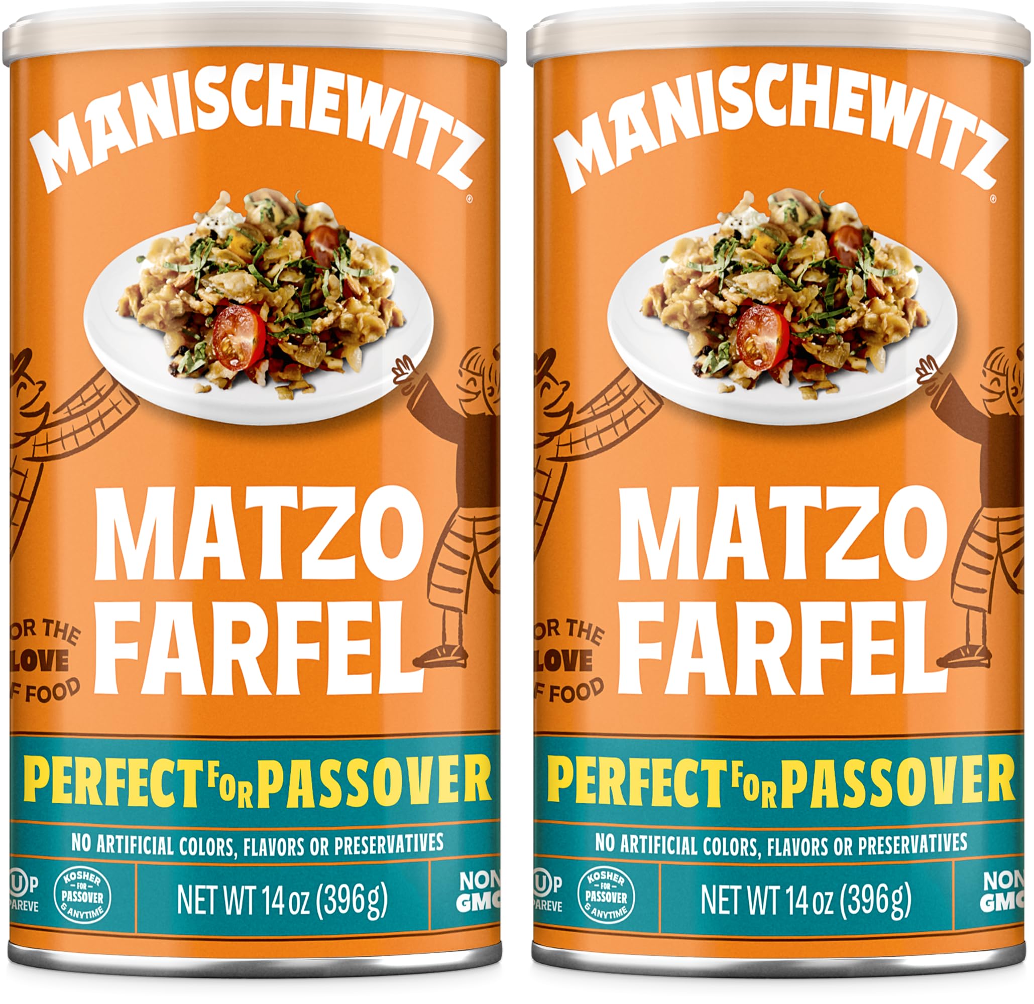 Manischewitz Matzo Farfel, TWE5 14oz (2 Pack) Resealable Canister ...